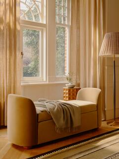 Willis Bench, Velvet, Rust - Soho Home