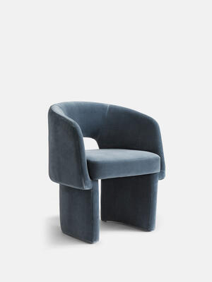 Morrell Dining Chair, Velvet, Grey Blue, US - Soho Home