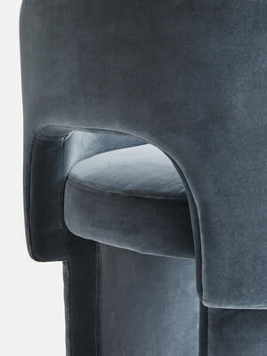 Morrell Dining Chair, Velvet, Grey Blue, US - Soho Home