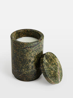 Verona Leather & Oud Marble Candle, 260g - Soho Home