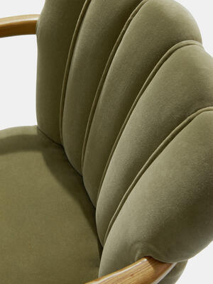 Mae Dining Chair, Velvet, Lichen, US - Soho Home