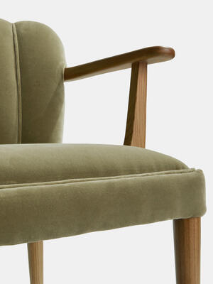Mae Dining Chair, Velvet, Lichen, US - Soho Home