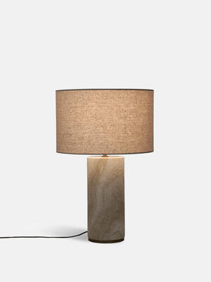 Remi Stone Table Lamp, Cream - Soho Home