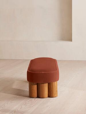 Nieve Bench, Velvet, Rust, US - Soho Home