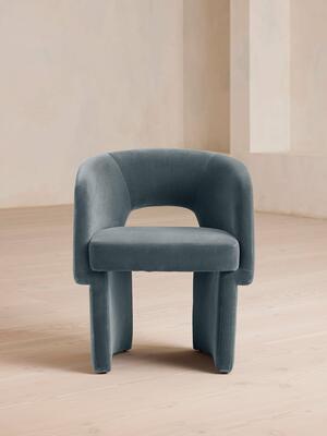 Morrell Dining Chair, Velvet, Grey Blue, US - Soho Home