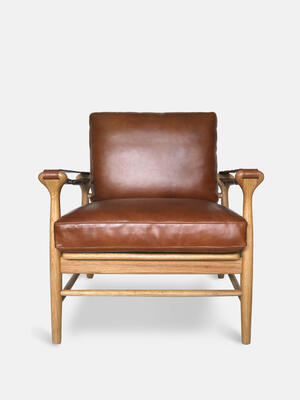 Campden Arm Chair Tan Leather | Leather Armchairs | Soho Home
