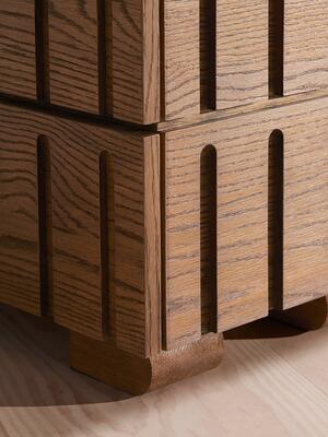 Athens Bedside Table, Travertine - Soho Home