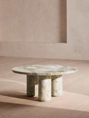 Tisbury Coffee Table, Dark Terra Bianca Marble - Soho Home
