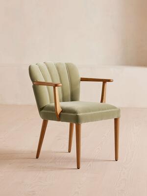 Mae Dining Chair, Velvet, Lichen - Soho Home