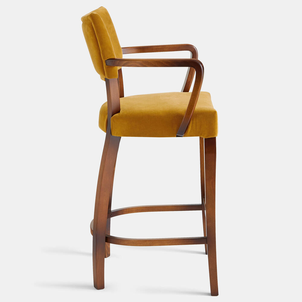 Molina Barstool, Velvet Mustard, US - Soho Home