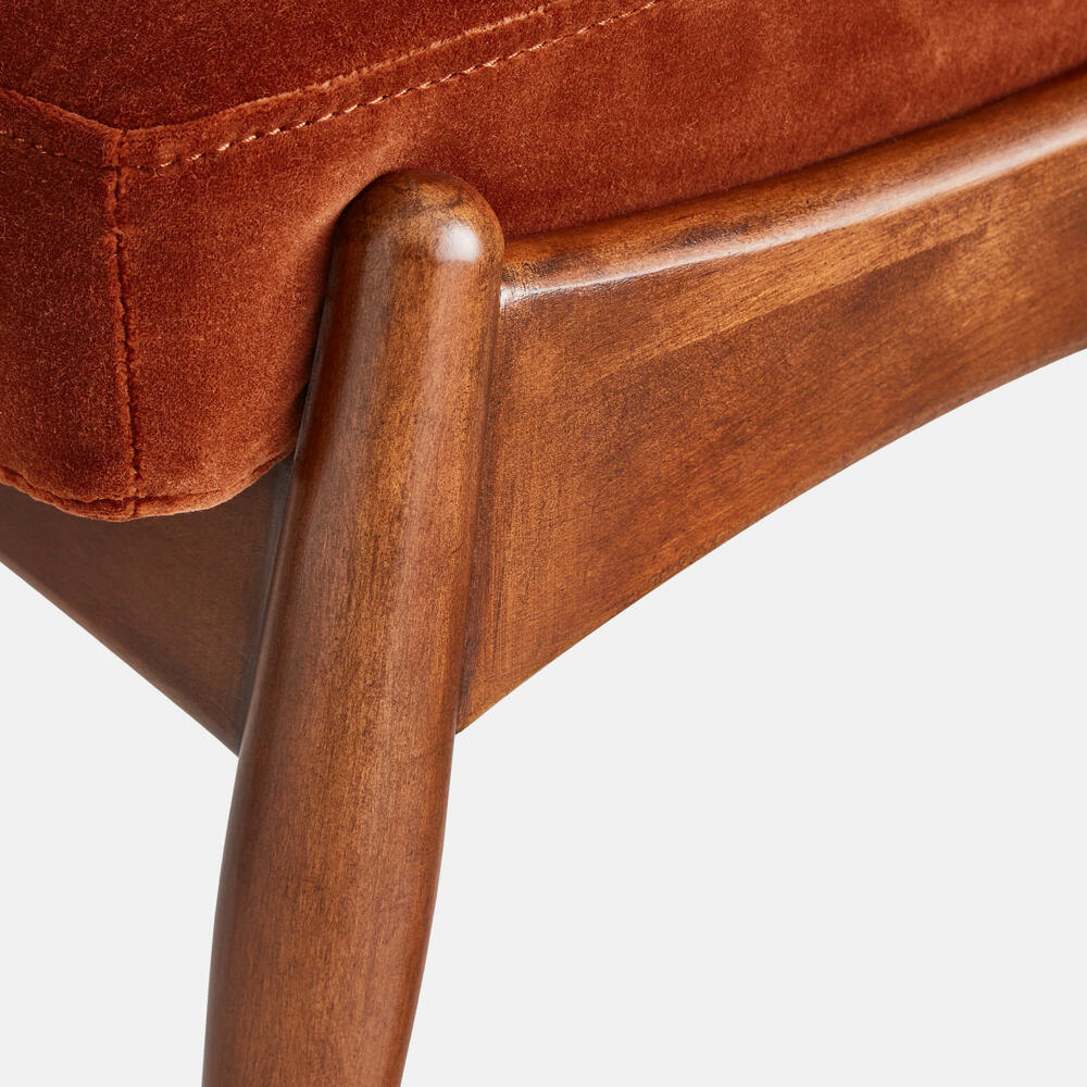 Theodore Footstool, Velvet, Rust - Soho Home