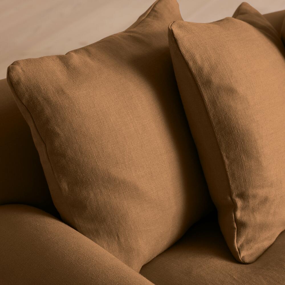 Audrey Four Seater Sofa, Linen, Ochre - Soho Home