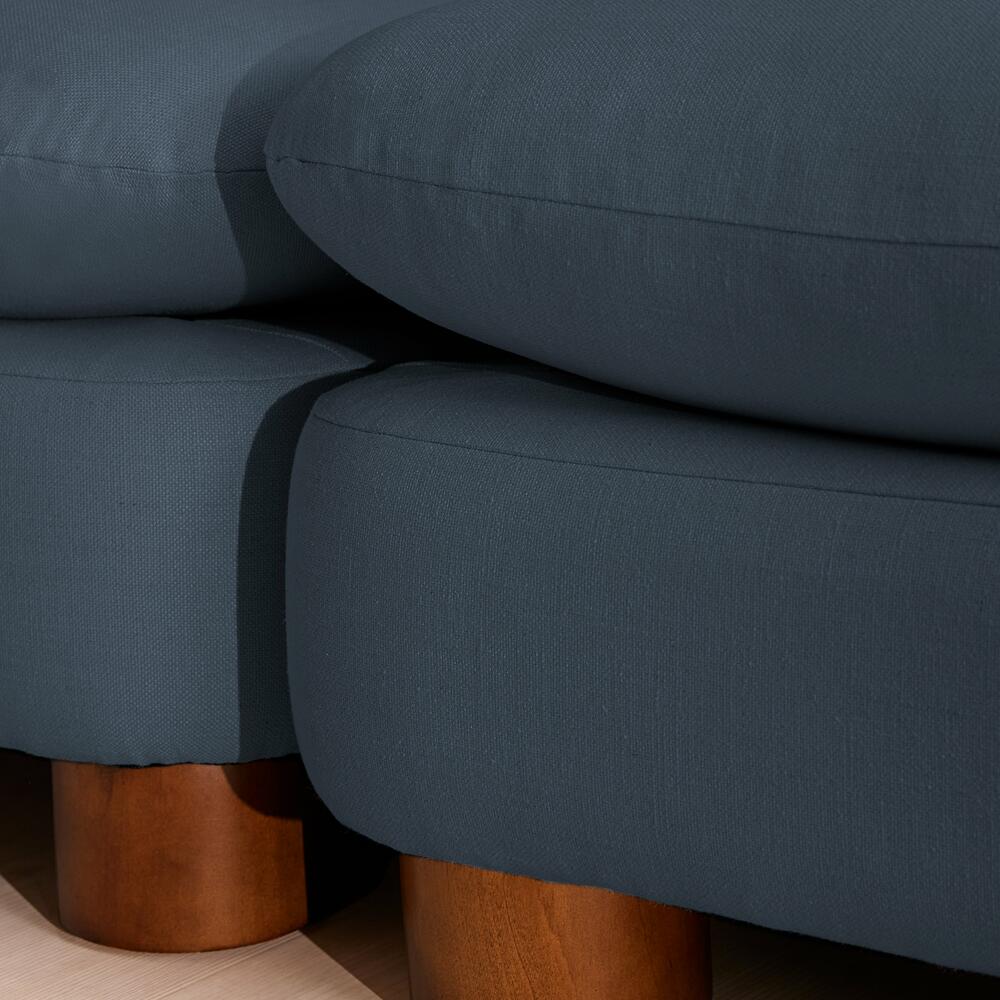Vivienne Modular Corner Sofa, Linen, Prussian Blue - Soho Home