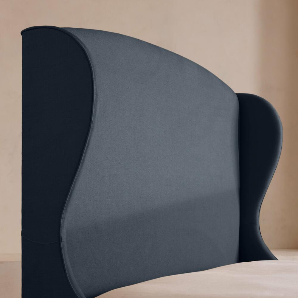 Rivas Bed, King, Linen, Prussian Blue - Soho Home