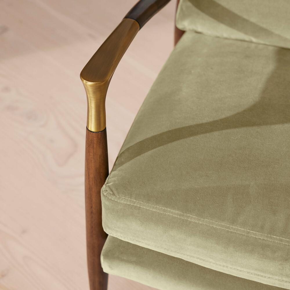Theodore Armchair, Velvet, Lichen - Soho Home