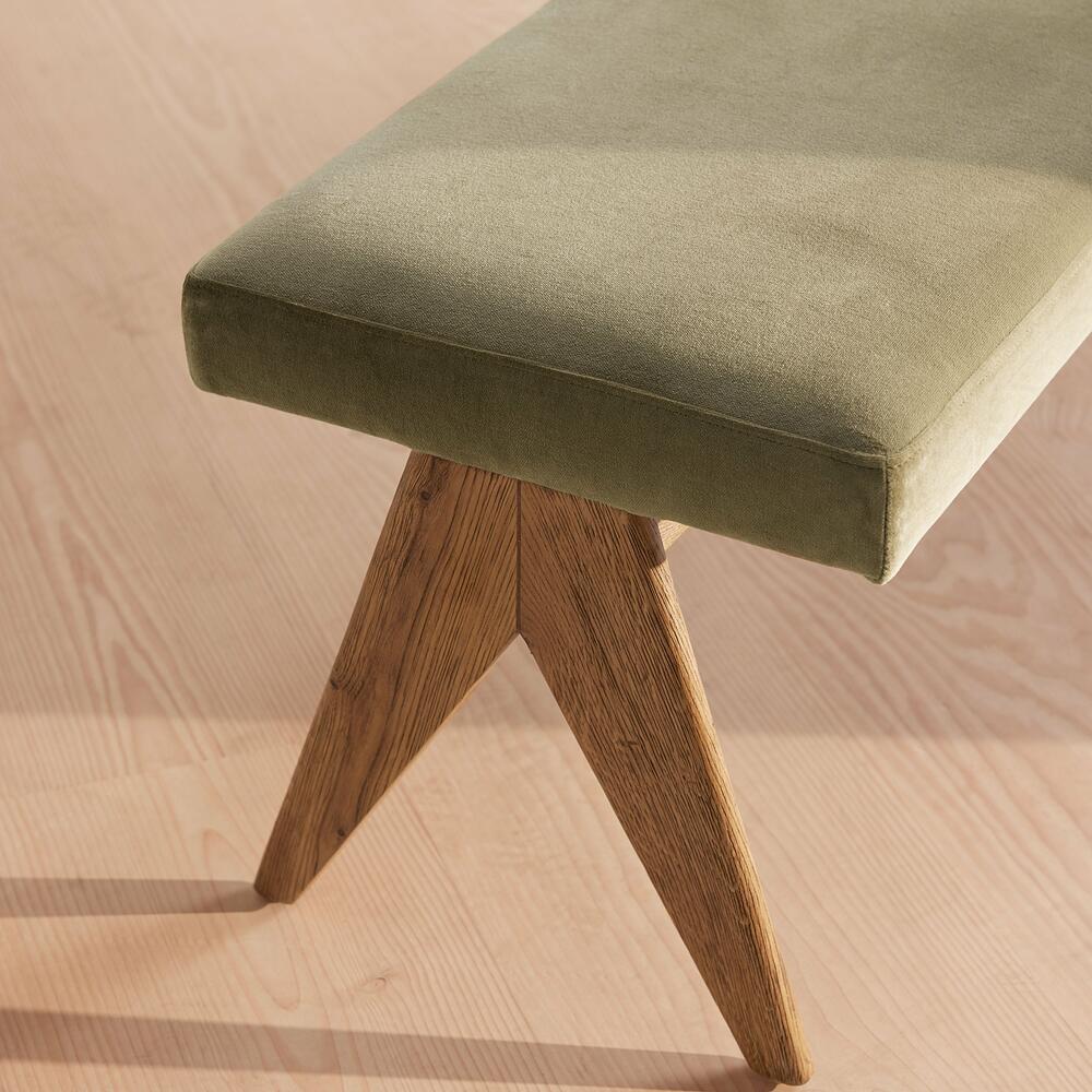 Hayward Bench, Velvet, Lichen - Soho Home