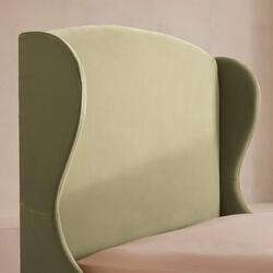 Rivas Bed, Queen, Velvet, Lichen, US - Soho Home